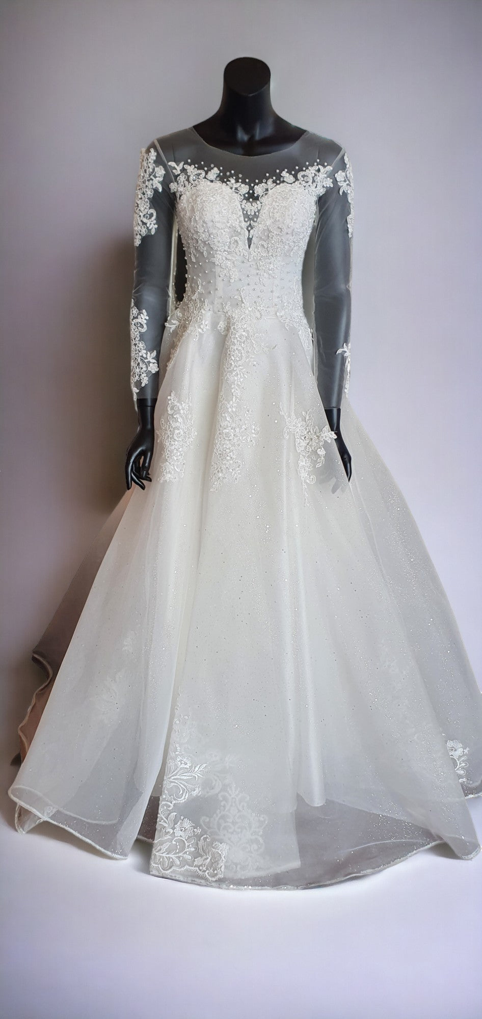 Sparkling Long Sleeve Princess Gown – Déjà Vu Boutique